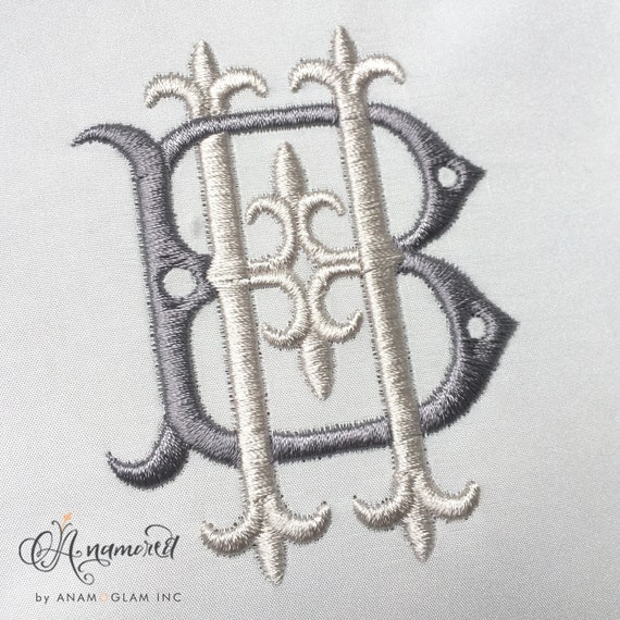 Interlocking B and H Embroidery Monogram Design for Machine - Etsy