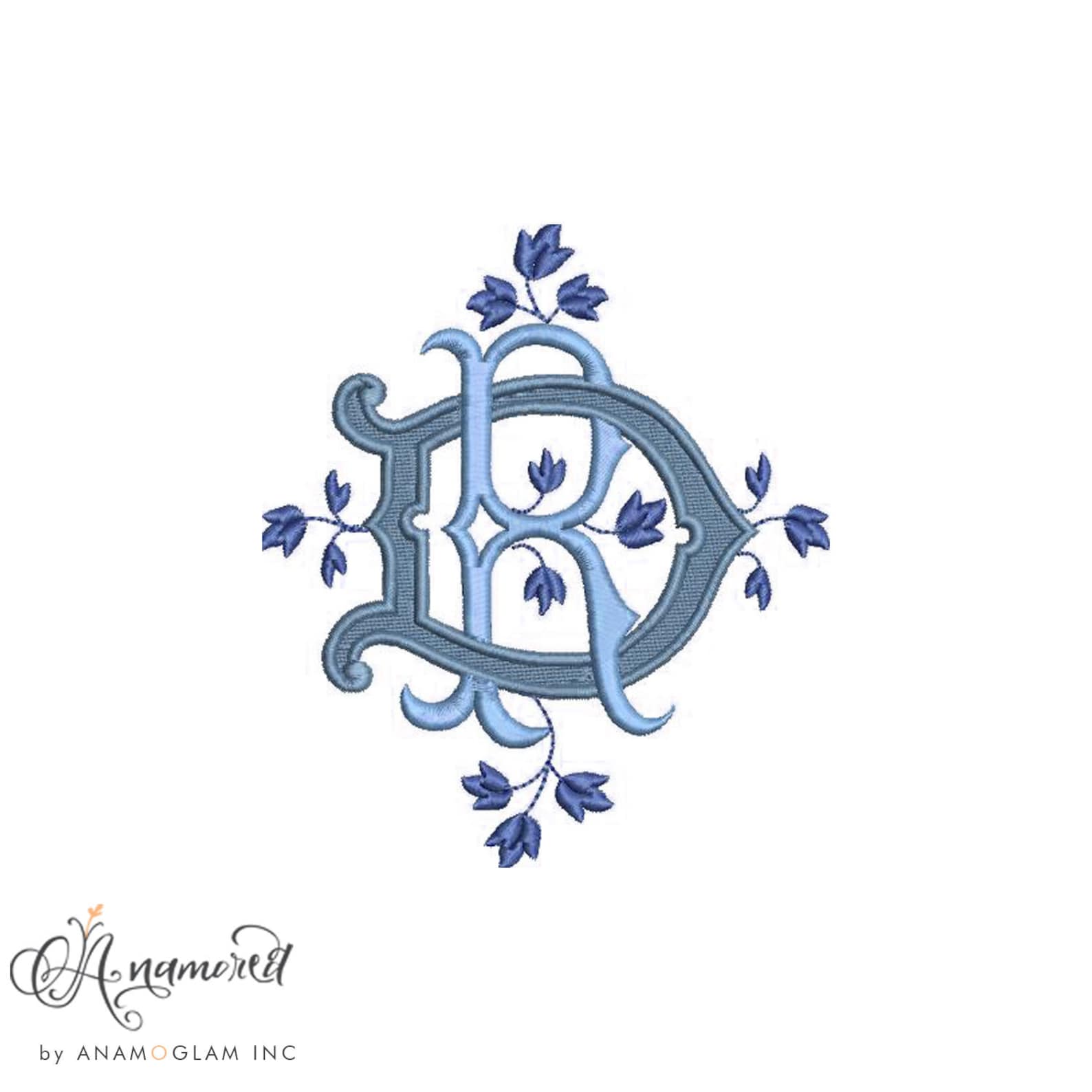 Interlocking D and R Embroidery Monogram Design for Machine - Etsy
