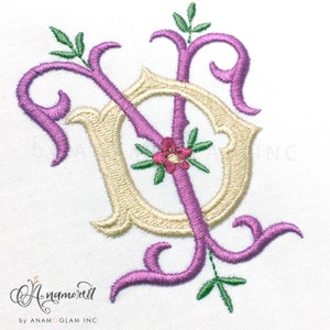 Interlocking D and Y Embroidery Monogram Design for Machine Embroidery ...
