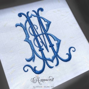Interlocking M and B Embroidery Monogram Design for Machine Embroidery ...