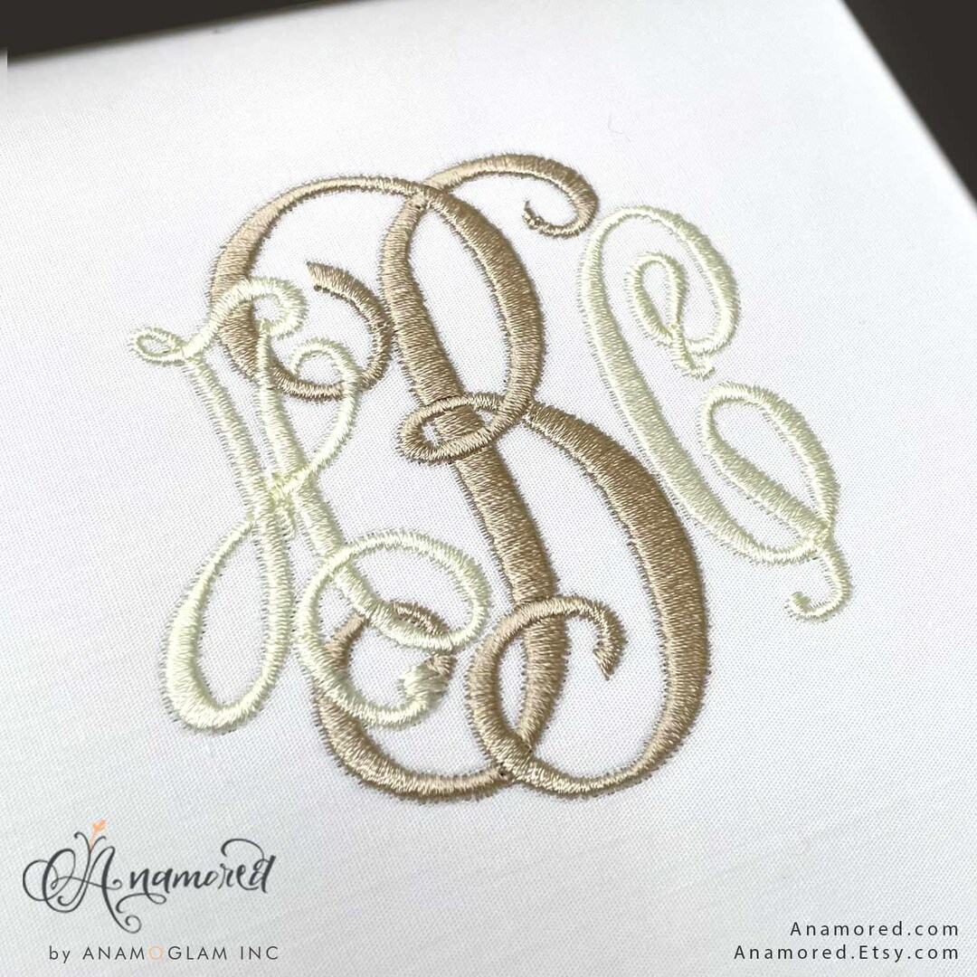 2 Sizes (3 & 4 Inch) Vittoria Diamond Bundle Embroidery Monogram Font ...