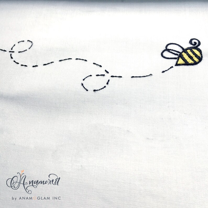 2 Design Bundle. Small Bees With Trail / Embroidery Design Patterns ...