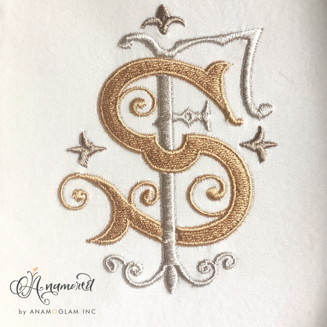 Interlocking SF or FS Monogram Embroidery Design / Machine - Etsy