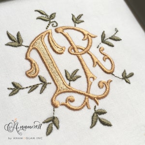Interlocking T and R Embroidery Monogram Design for Machine Embroidery ...