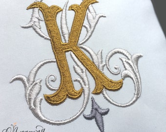Interlocking K and J Monogram. Embroidery Design for - Etsy