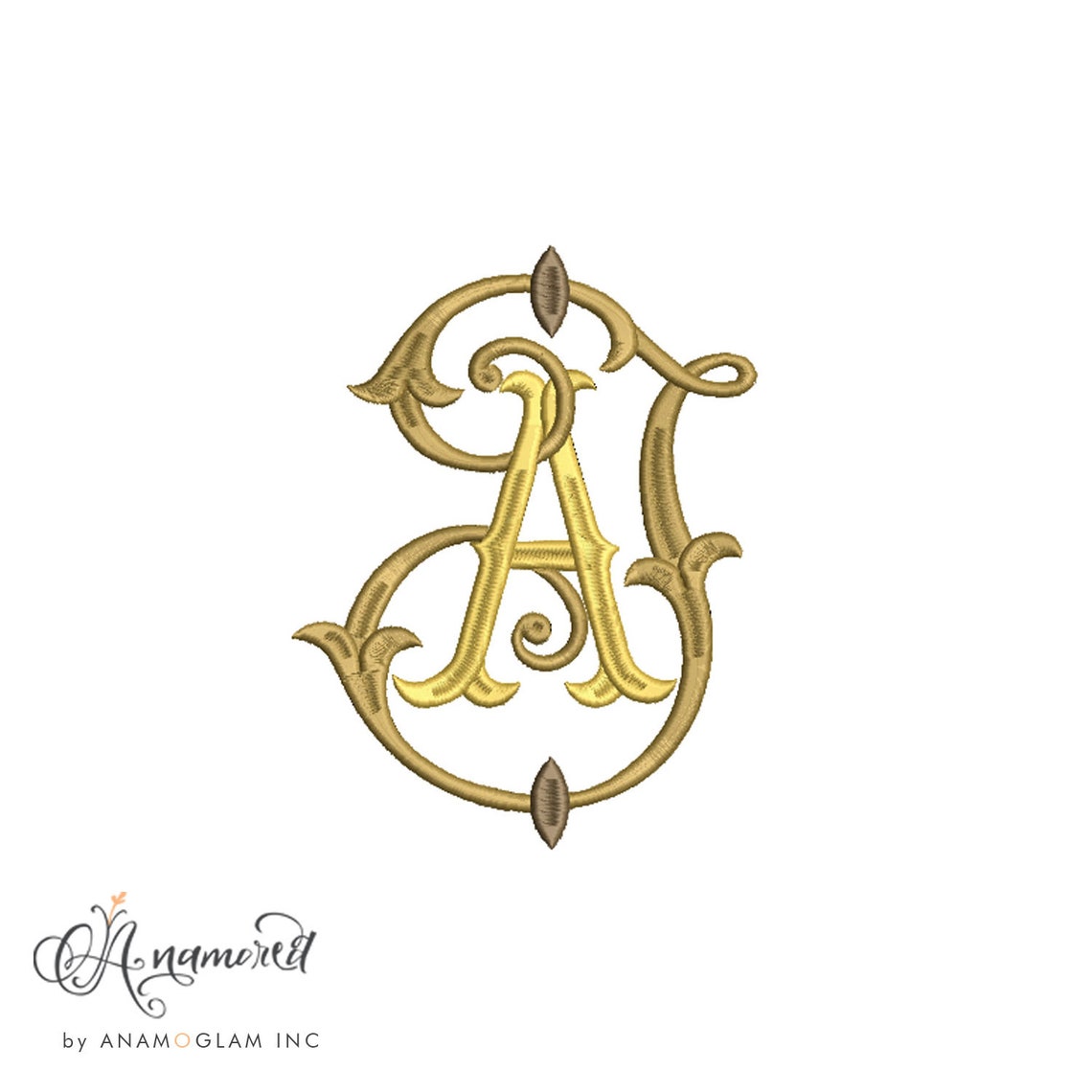 Interlocking J and A Embroidery Monogram Design for Machine - Etsy