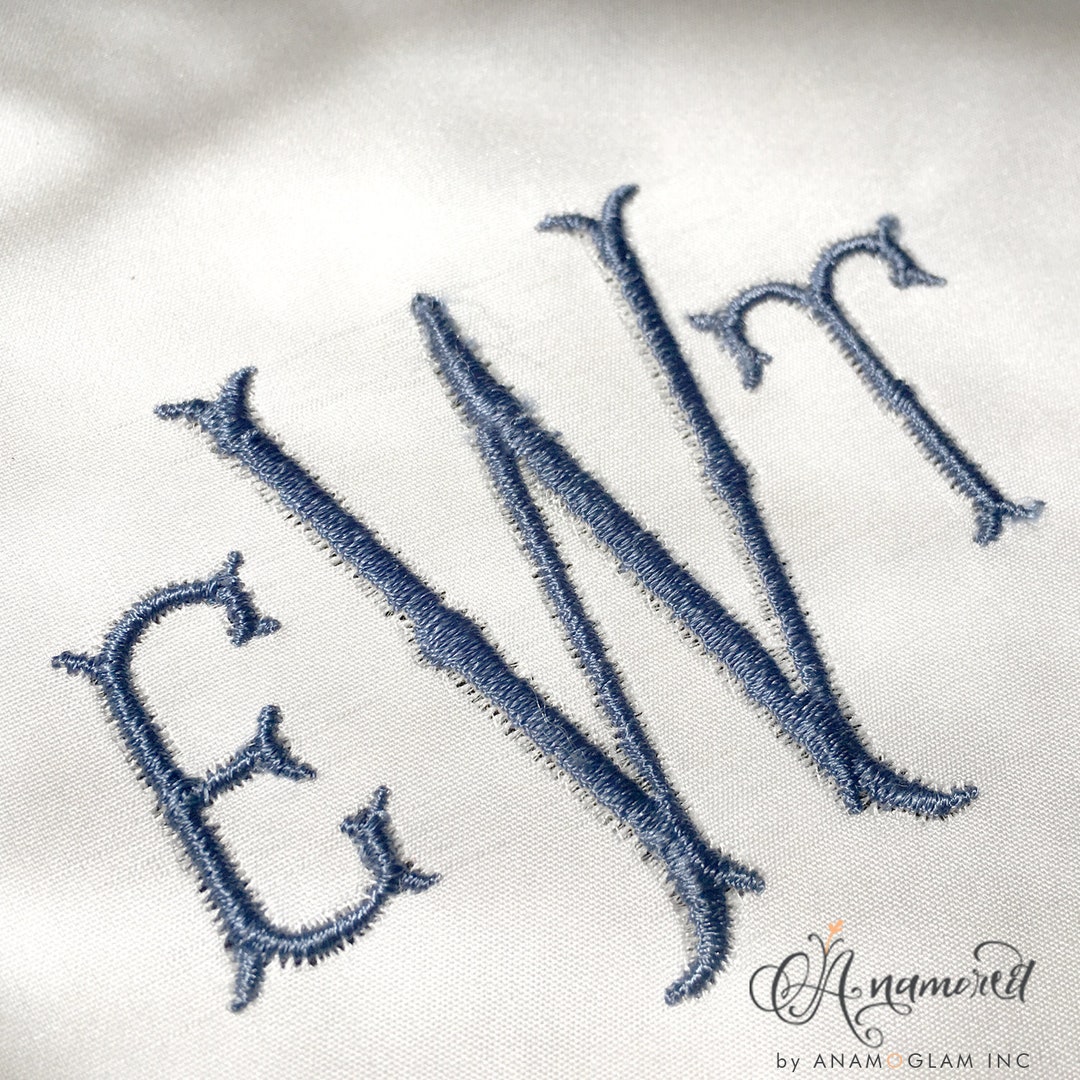 1" & 2" Fancy Fishtail Embroidery Font, Instant Download for Embroidery ...