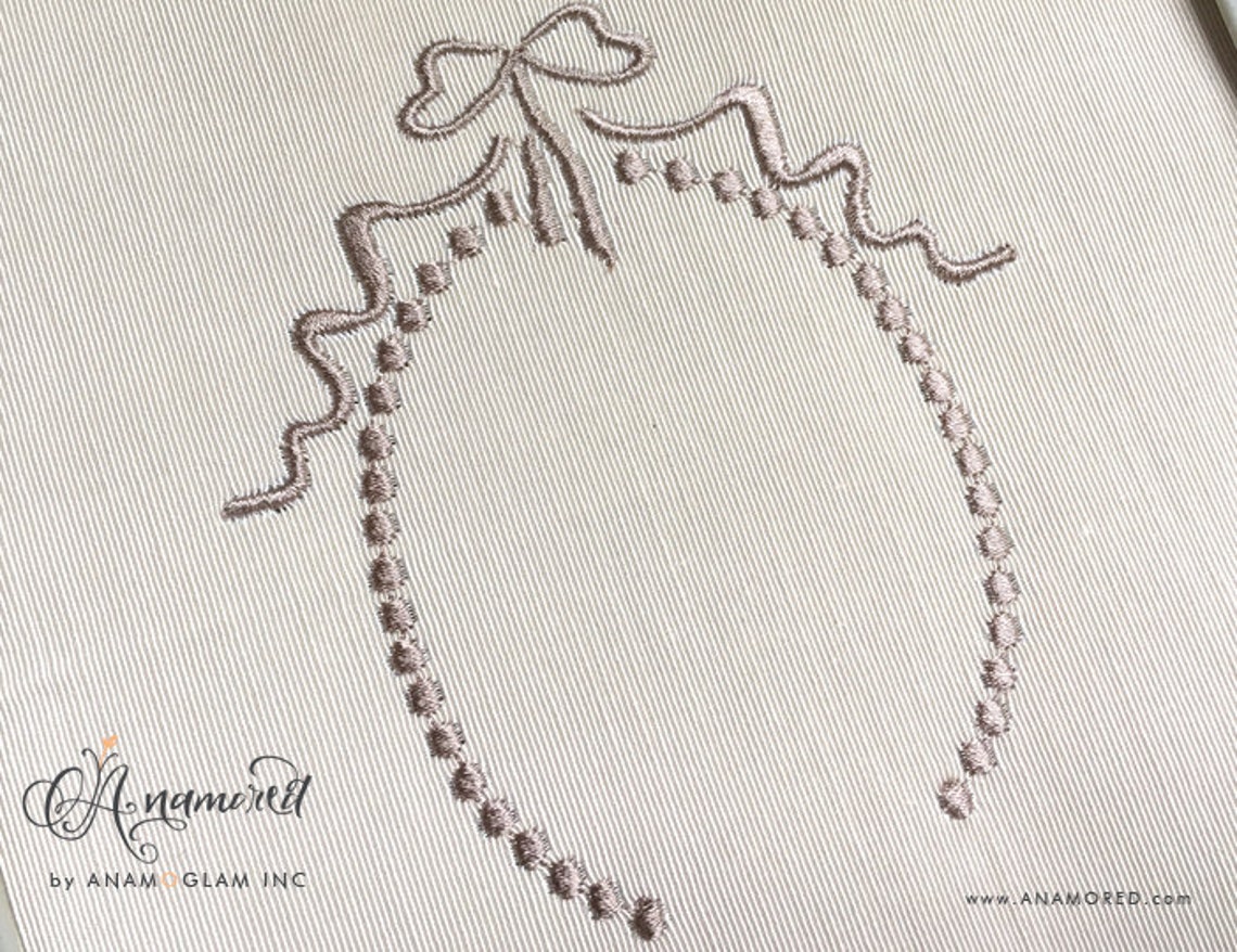 Bow Frame Embroidery Design / Machine Embroidery File / Bow - Etsy