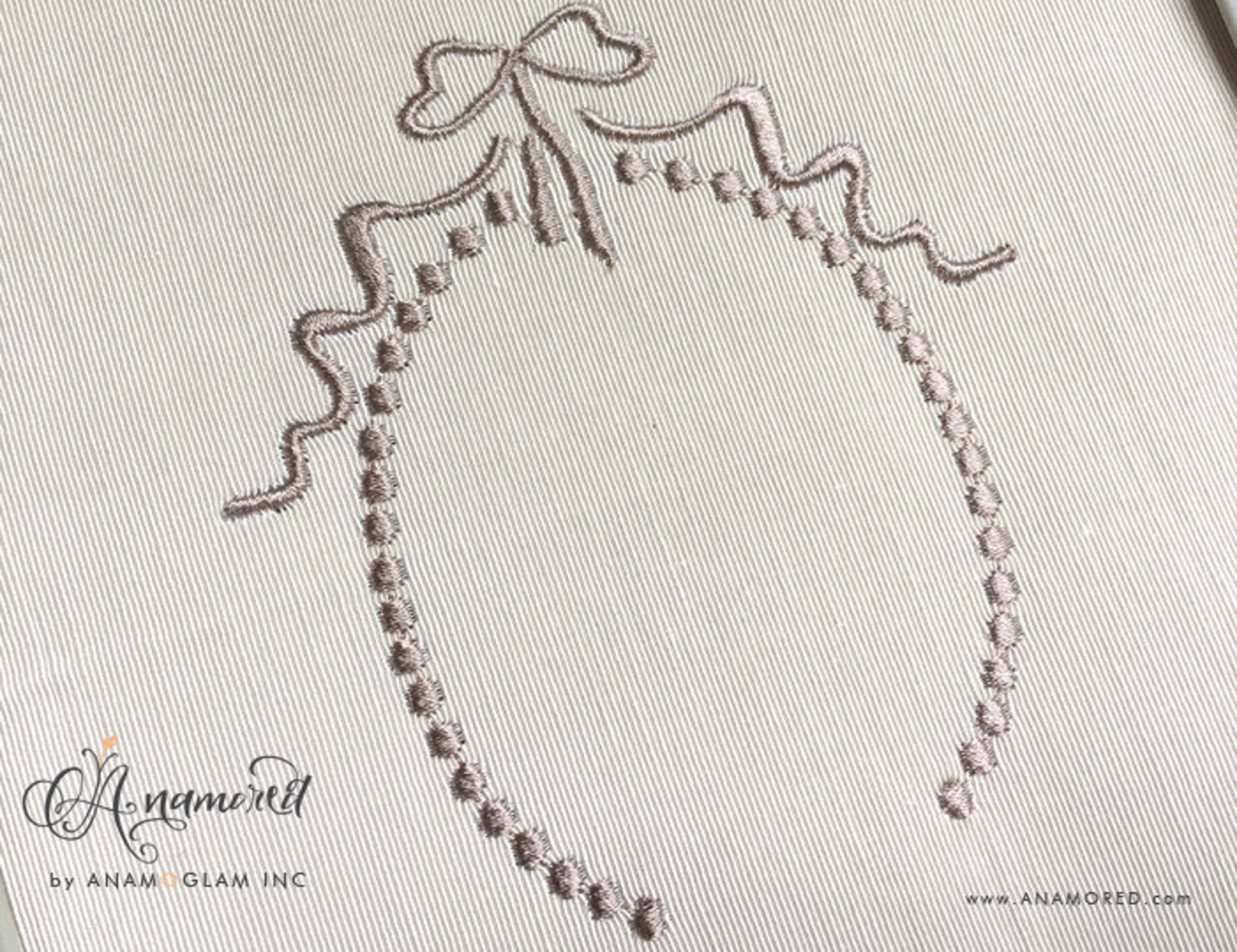 Bow Frame Embroidery Design / Machine Embroidery File / Bow - Etsy