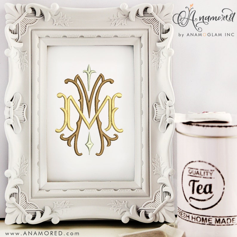 Interlocking M and M Embroidery Monogram Instant Download for - Etsy