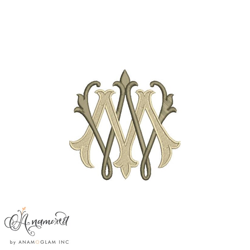 Interlocking MW or WM Embroidery Monogram Instant Download for - Etsy