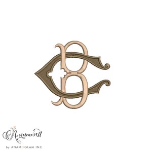 Interlocking B and C Embroidery Monogram Design for Machine Embroidery ...