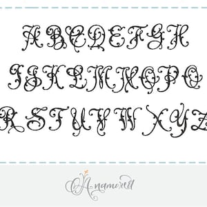 2 Sizes (medium) Ella Lorraine Vintage Damask Monogram, Machine ...