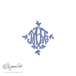 Monza Interlocking M and H Embroidery Monogram Design for Machine ...