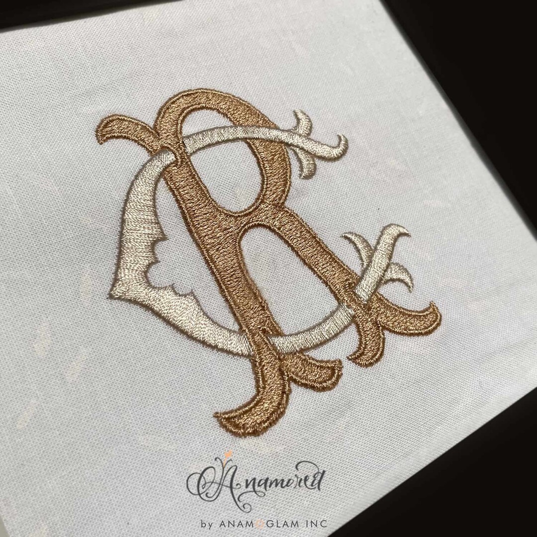 Interlocking C and R Embroidery Monogram for Embroidery Machine ...