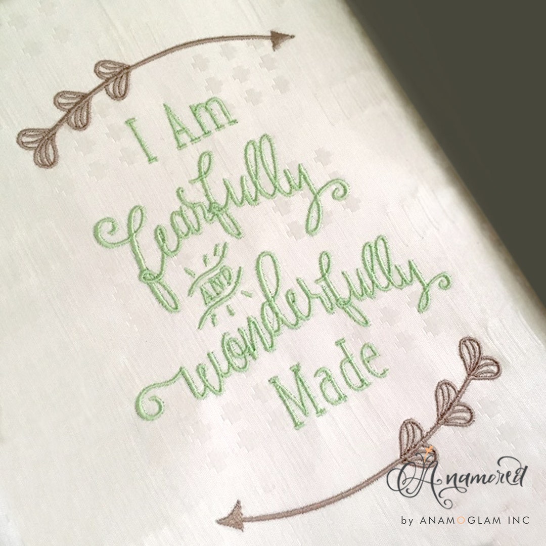I Am Fearfully and Wonderfully Made, Embroidery Design Pattern for ...