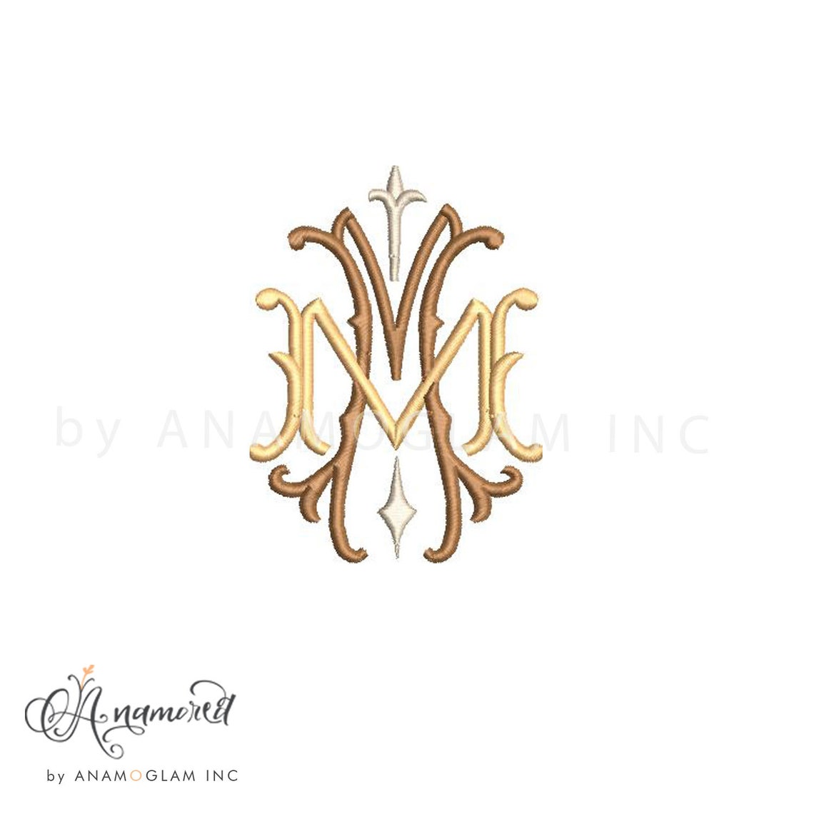 Interlocking M and M Embroidery Monogram Instant Download for - Etsy