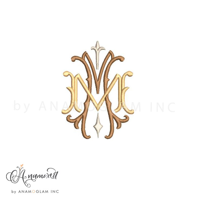 Interlocking M and M Embroidery Monogram Instant Download for - Etsy