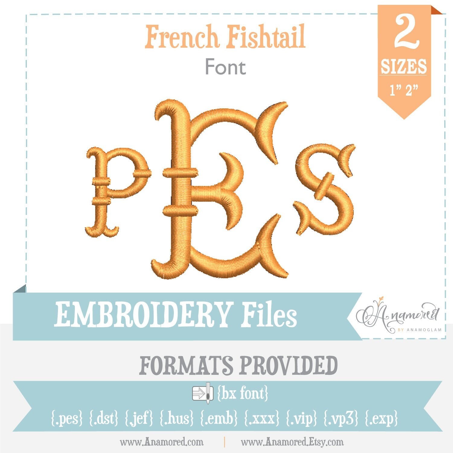 2 Sizes Small French Fishtail Machine Embroidery Font Monogram - Etsy UK