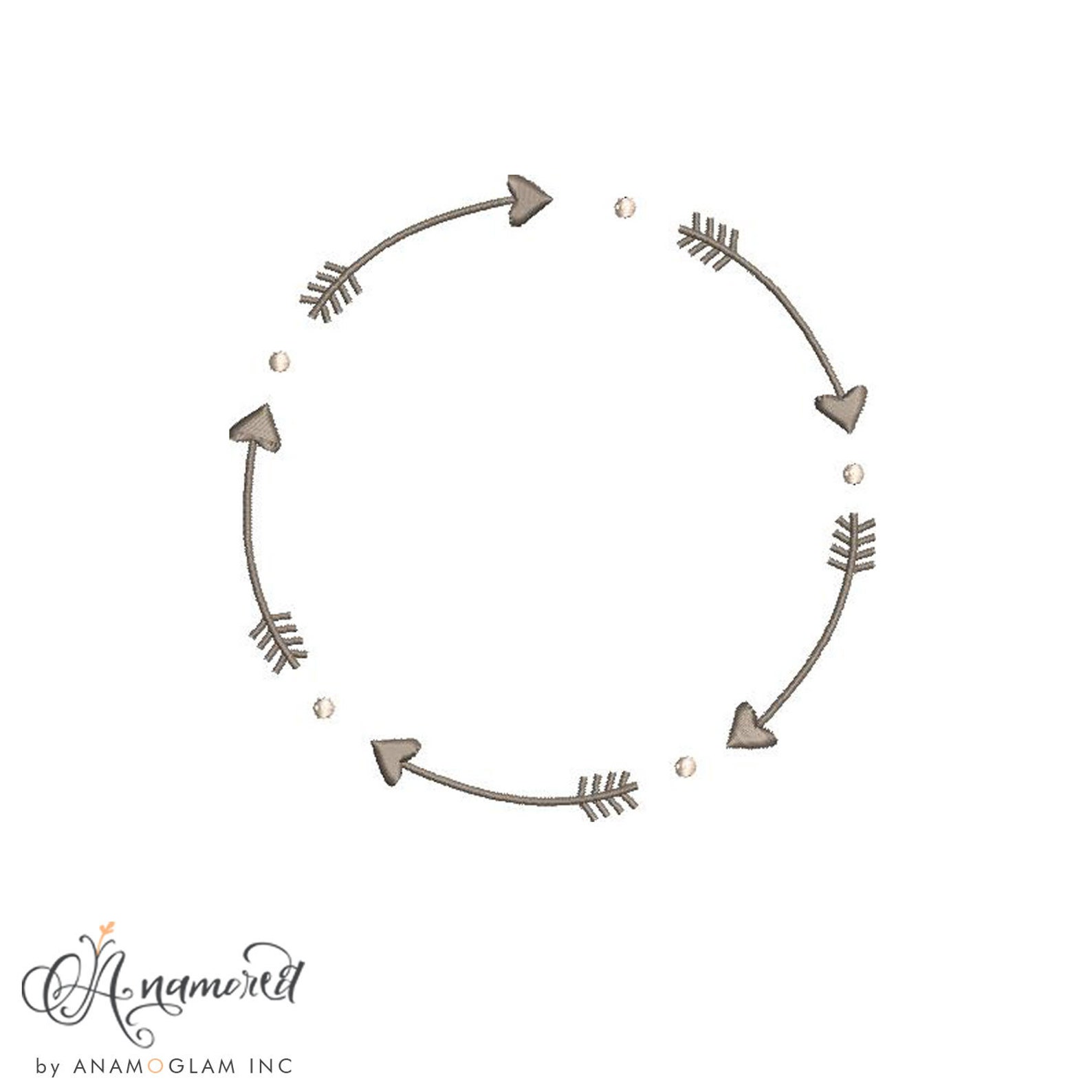 Arrow Circle Frame Embroidery Design for Machine Embroidery - Etsy