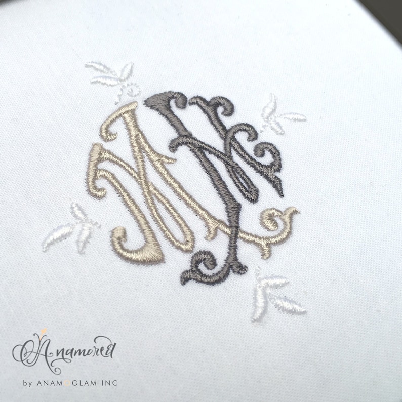 Monza Interlocking M and H Embroidery Monogram Design for - Etsy