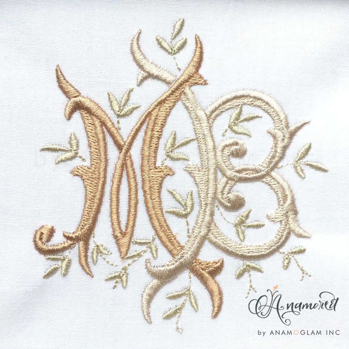 Interlocking M and B Embroidery Monogram Design for Machine - Etsy