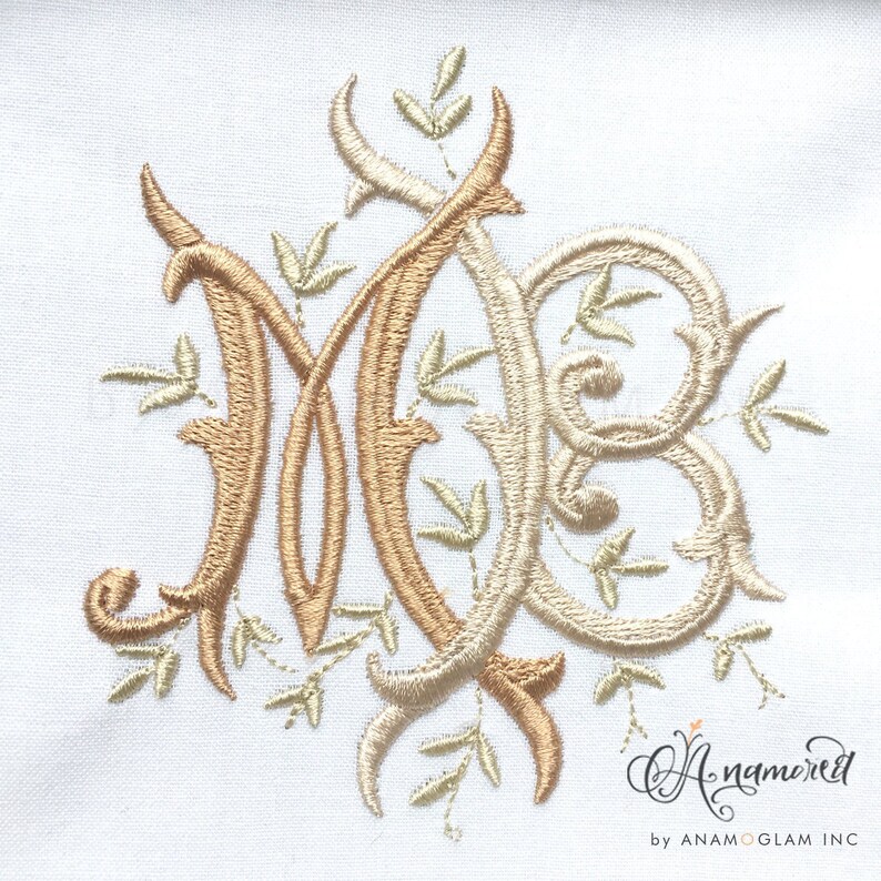 Interlocking M and B Embroidery Monogram Design for Machine - Etsy