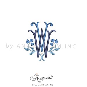 Interlocking V and W Embroidery Monogram, Instant Download for ...