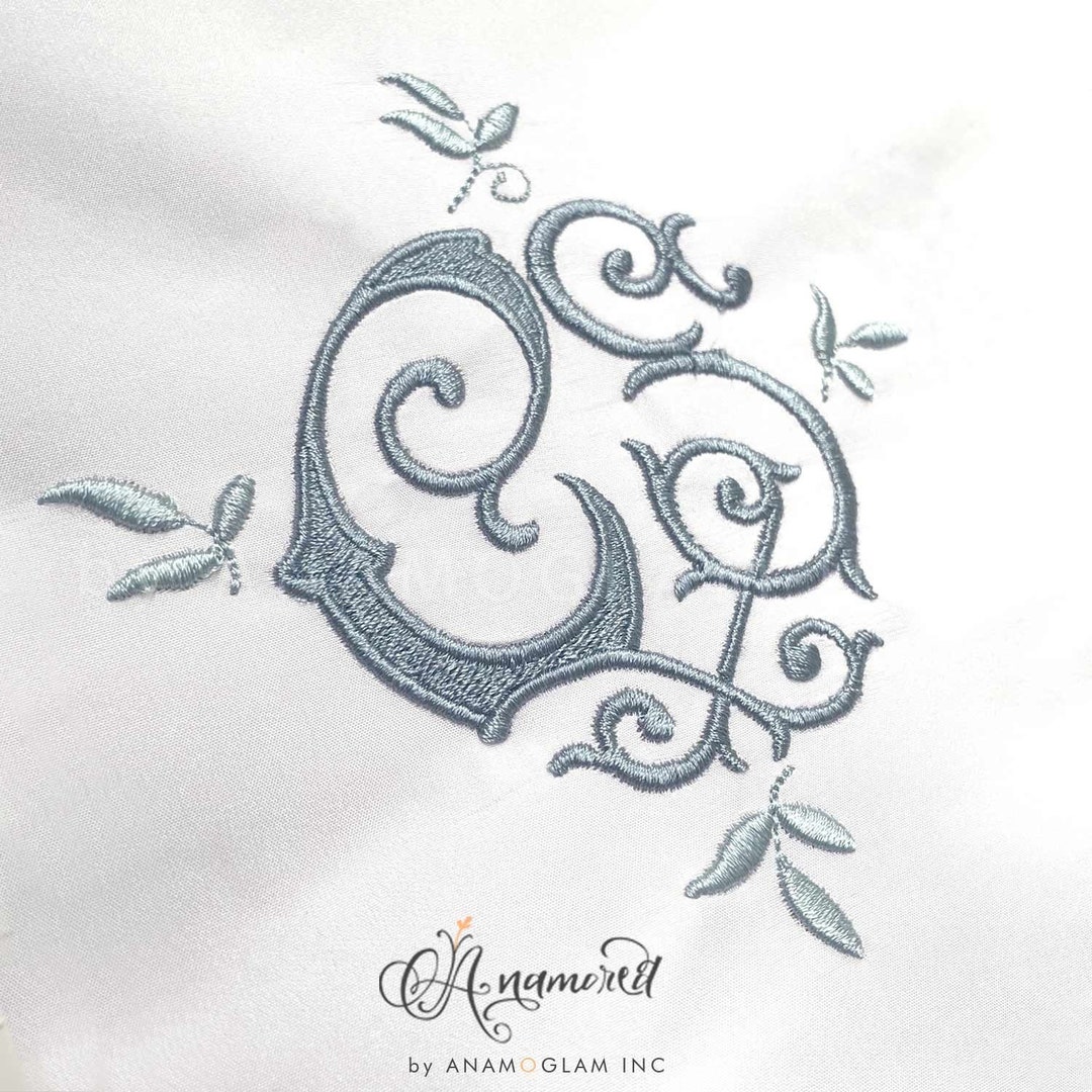 Monza Interlocking C and S Contrasting Embroidery Monogram Design for ...