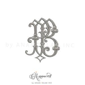 Interlocking P and B Monogram Embroidery Design / Embroidery Design ...