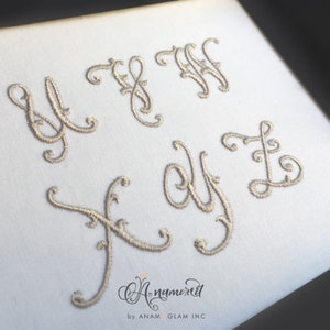 4 Sizes Ella Lorraine Vintage Damask Monogram, Machine Embroidery Font ...