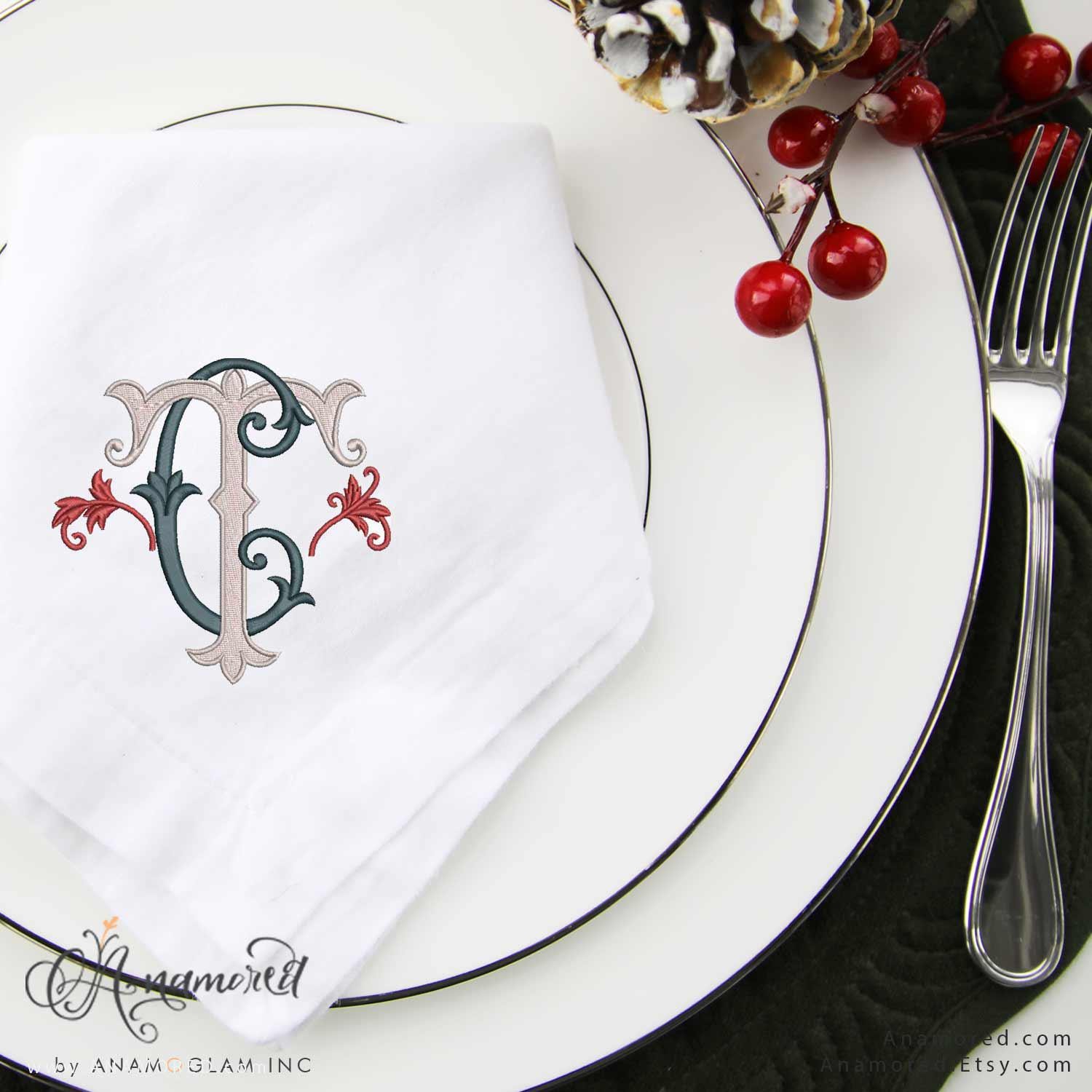 Interlocking C and T Embroidery Monogram for Embroidery Machine ...