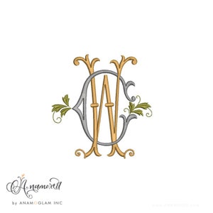 Interlocking C and W Embroidery Monogram Design for Machine Embroidery ...
