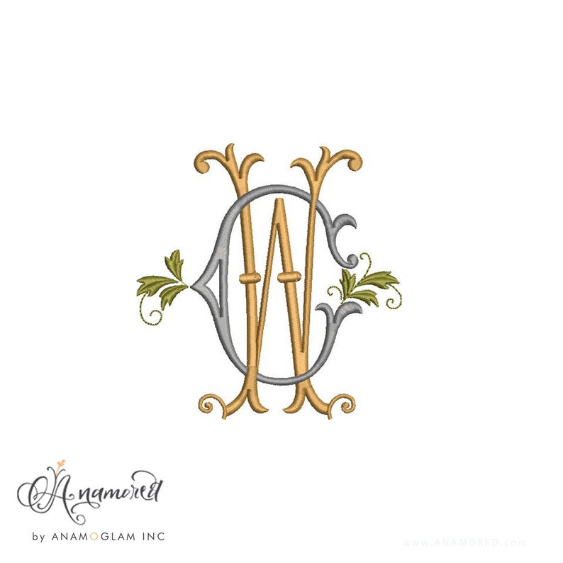 Interlocking C and W Embroidery Monogram Design for Machine - Etsy