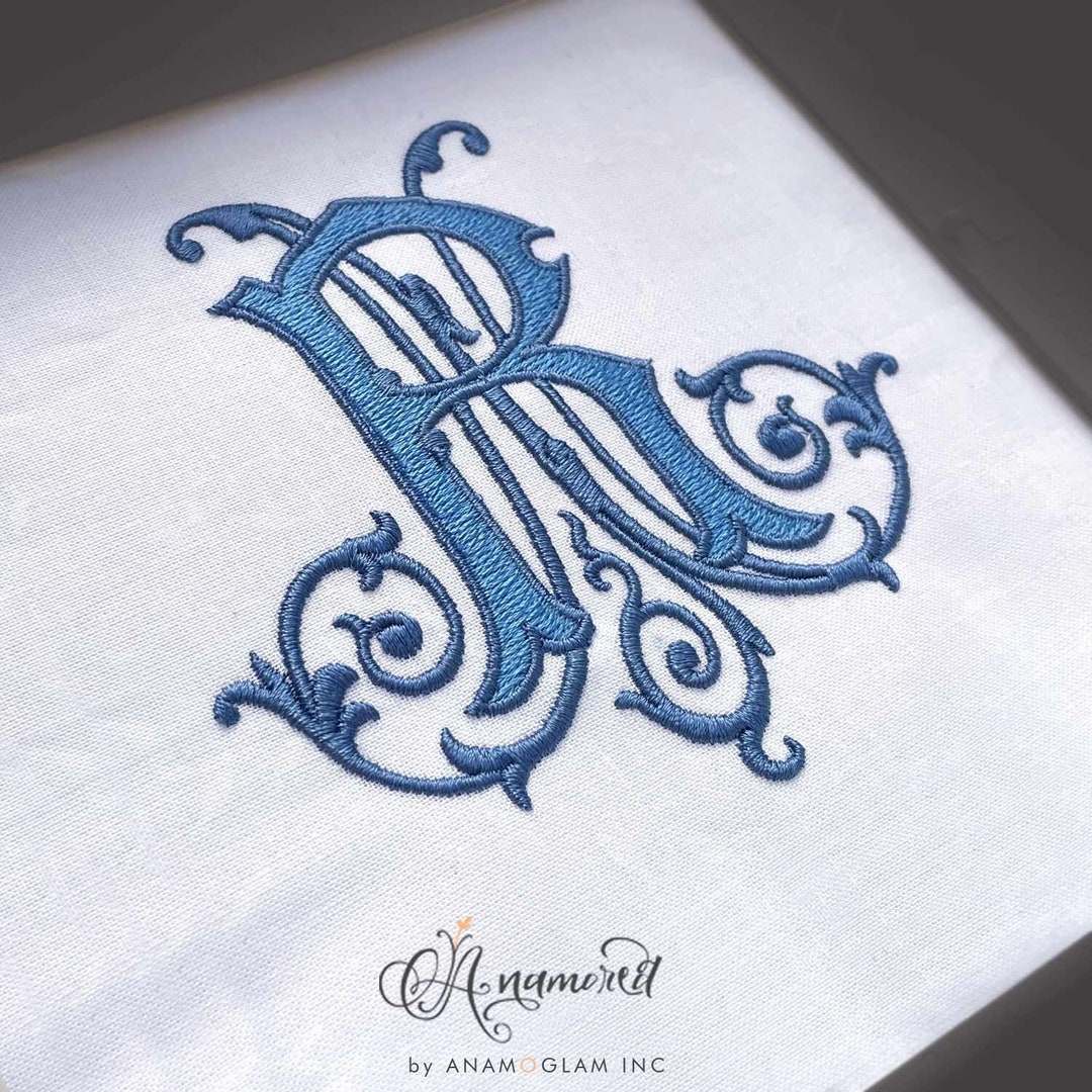 Interlocking N and R Embroidery Monogram Design for Machine Embroidery ...