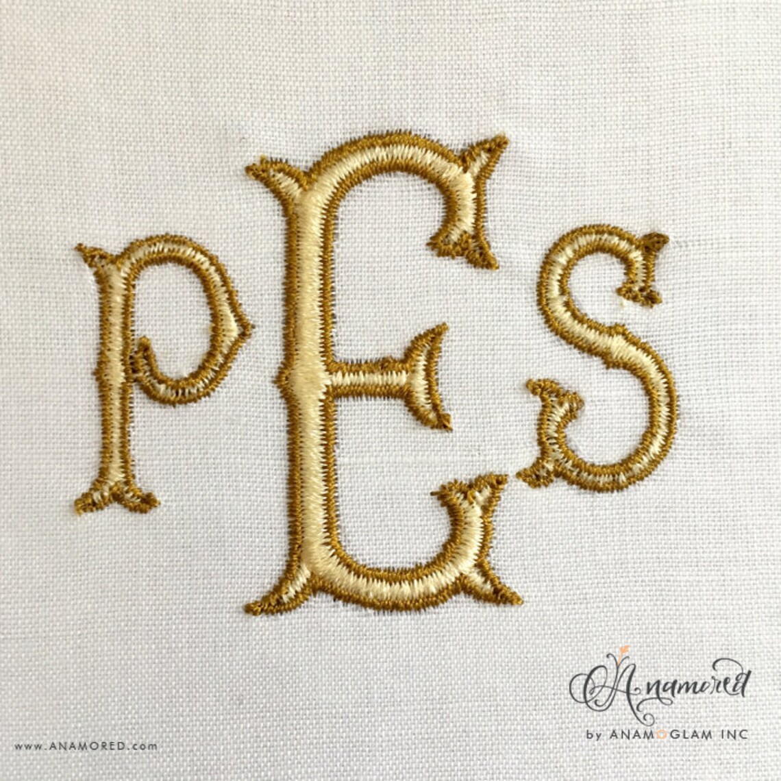 5 Sizes Fancy Fishtail With Border / Outline Embroidery Font for ...