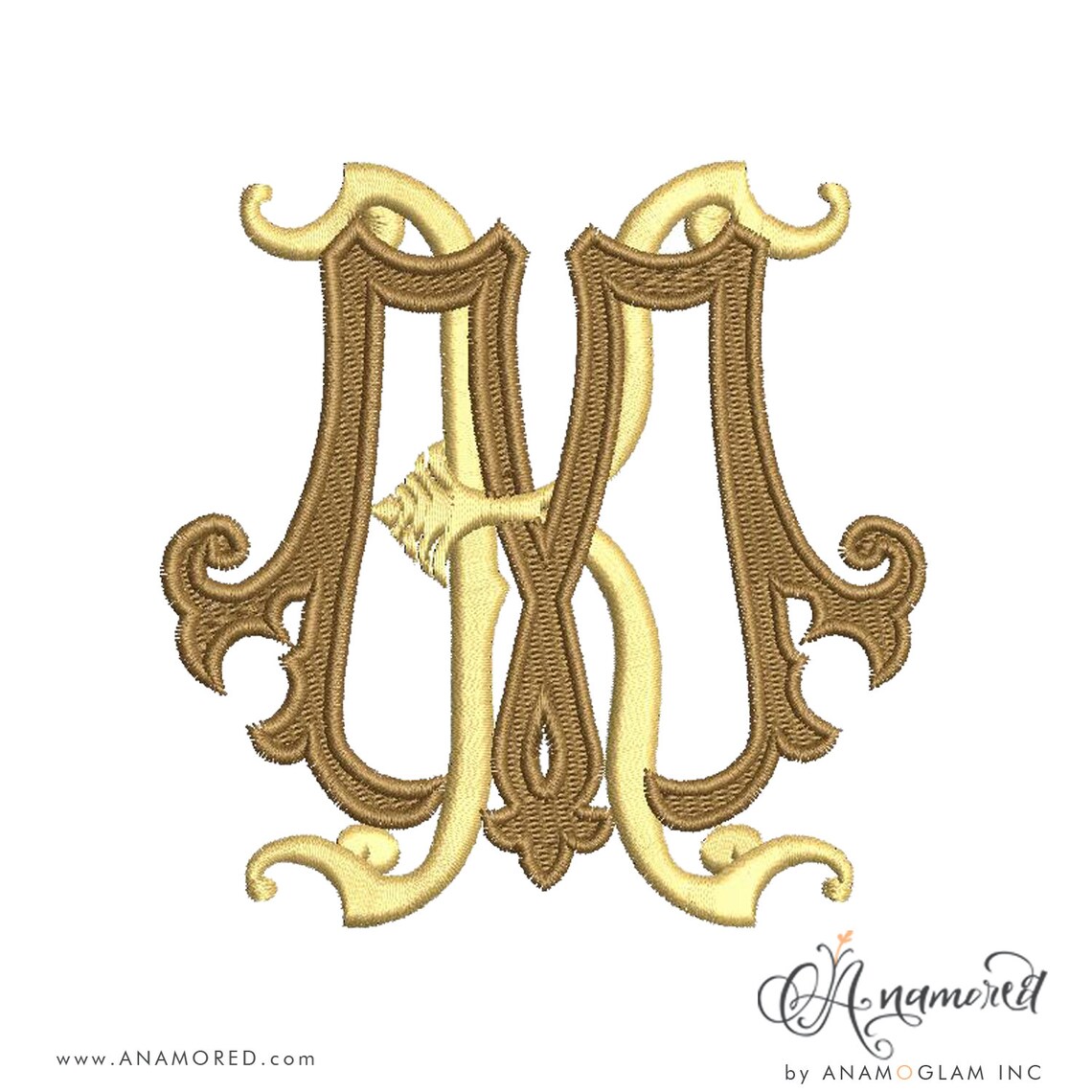 Interlocking K and M Monogram Embroidery Design for Embroidery | Etsy