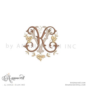 Interlocking K and V Monogram Embroidery Design / Machine Embroidery ...