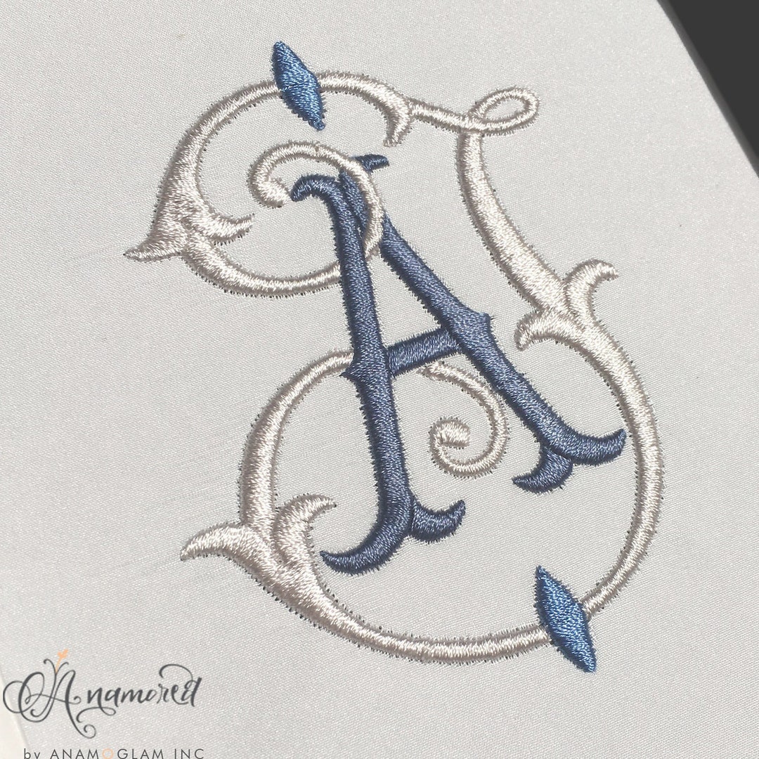 Interlocking J and A Embroidery Monogram Design for Machine Embroidery ...