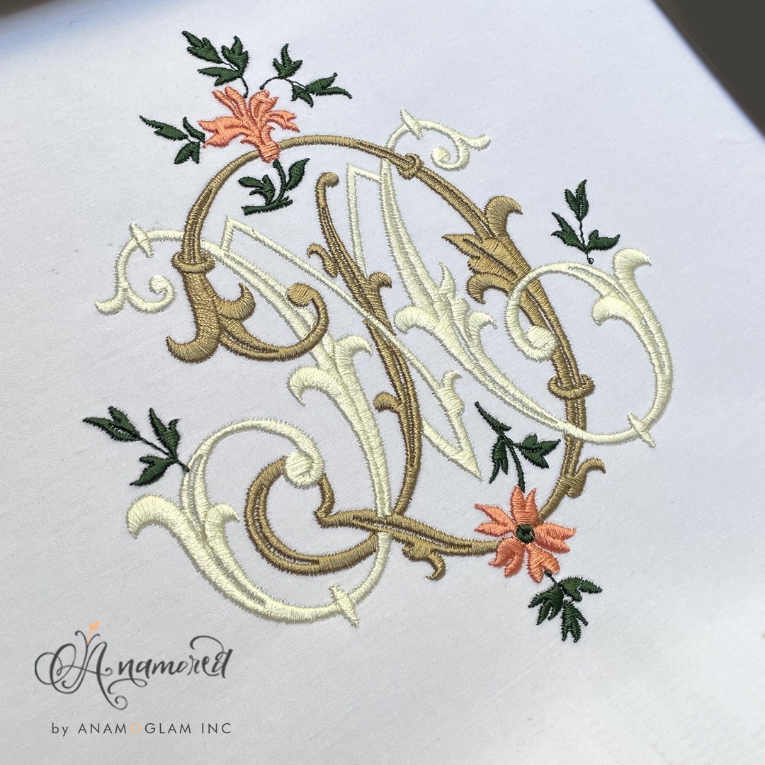 Interlocking D and M Embroidery Monogram Design for Machine Embroidery ...