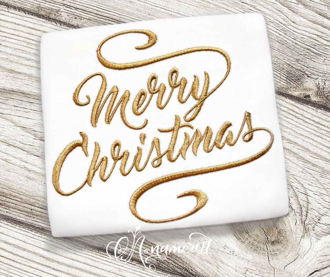Merry Christmas Embroidery Design / Machine Embroidery File / Christmas ...