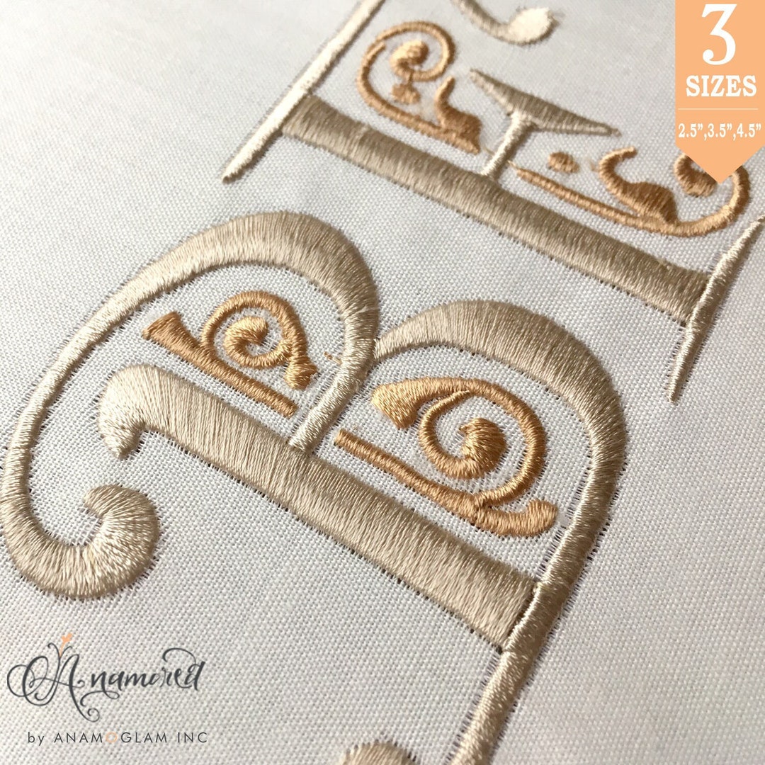 3 Sizes Medium Damask Machine Embroidery Font Monogram Alphabet - 3 ...