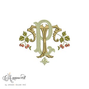 Interlocking T and P Embroidery Monogram Design for Machine Embroidery ...