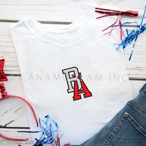 Custom Stacked and Interlocking Monogram Setup: Varsity, Athletic ...