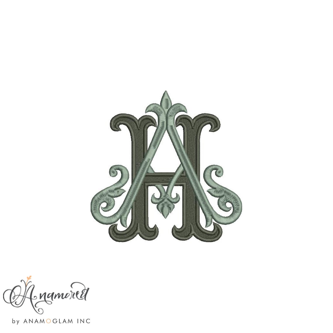 Interlocking A and H Embroidery Monogram Design for Machine - Etsy