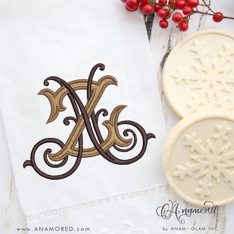 Interlocking N and Z Monogram Embroidery Design / Machine | Etsy