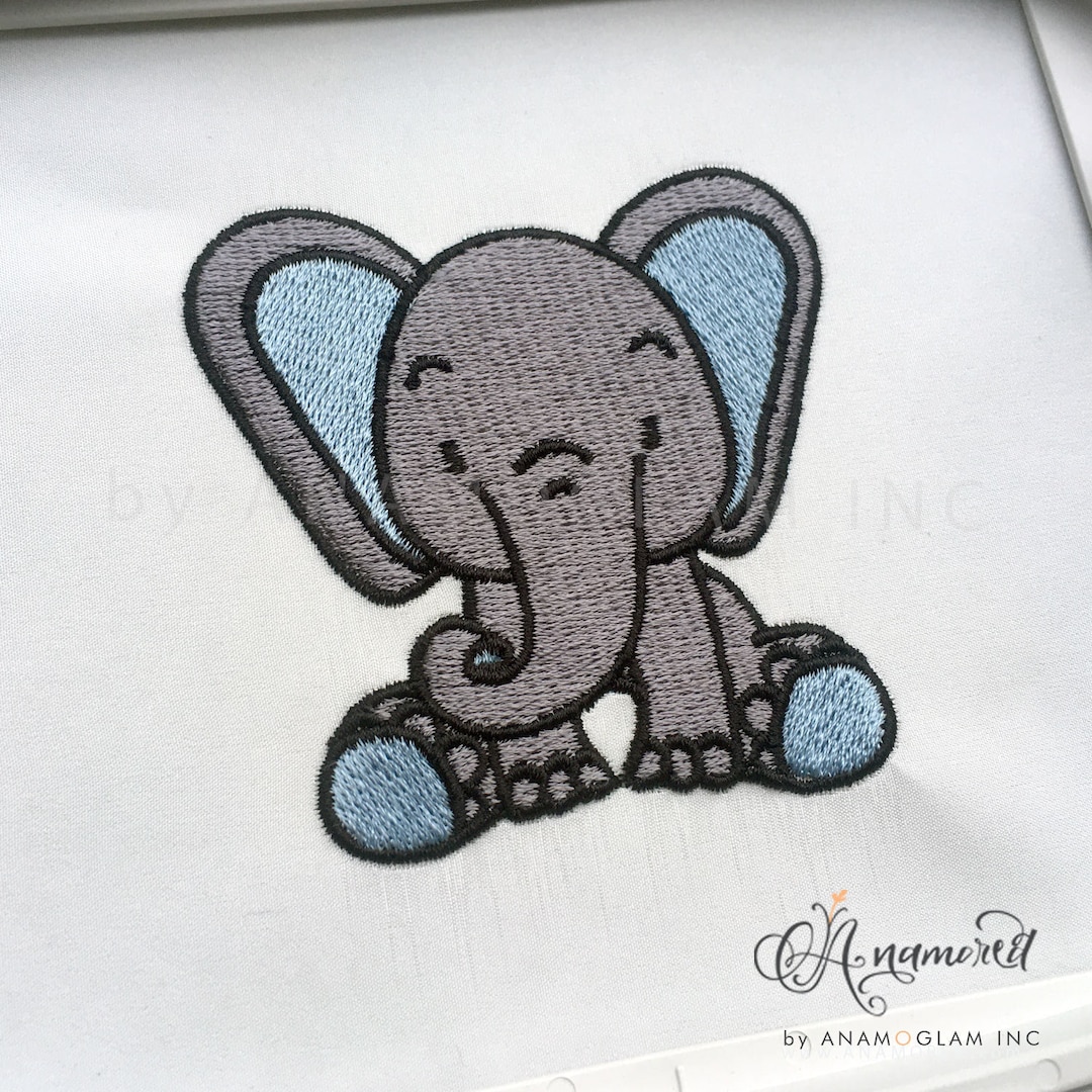 Baby Elephant Embroidery Design for Embroidery Machines - Etsy