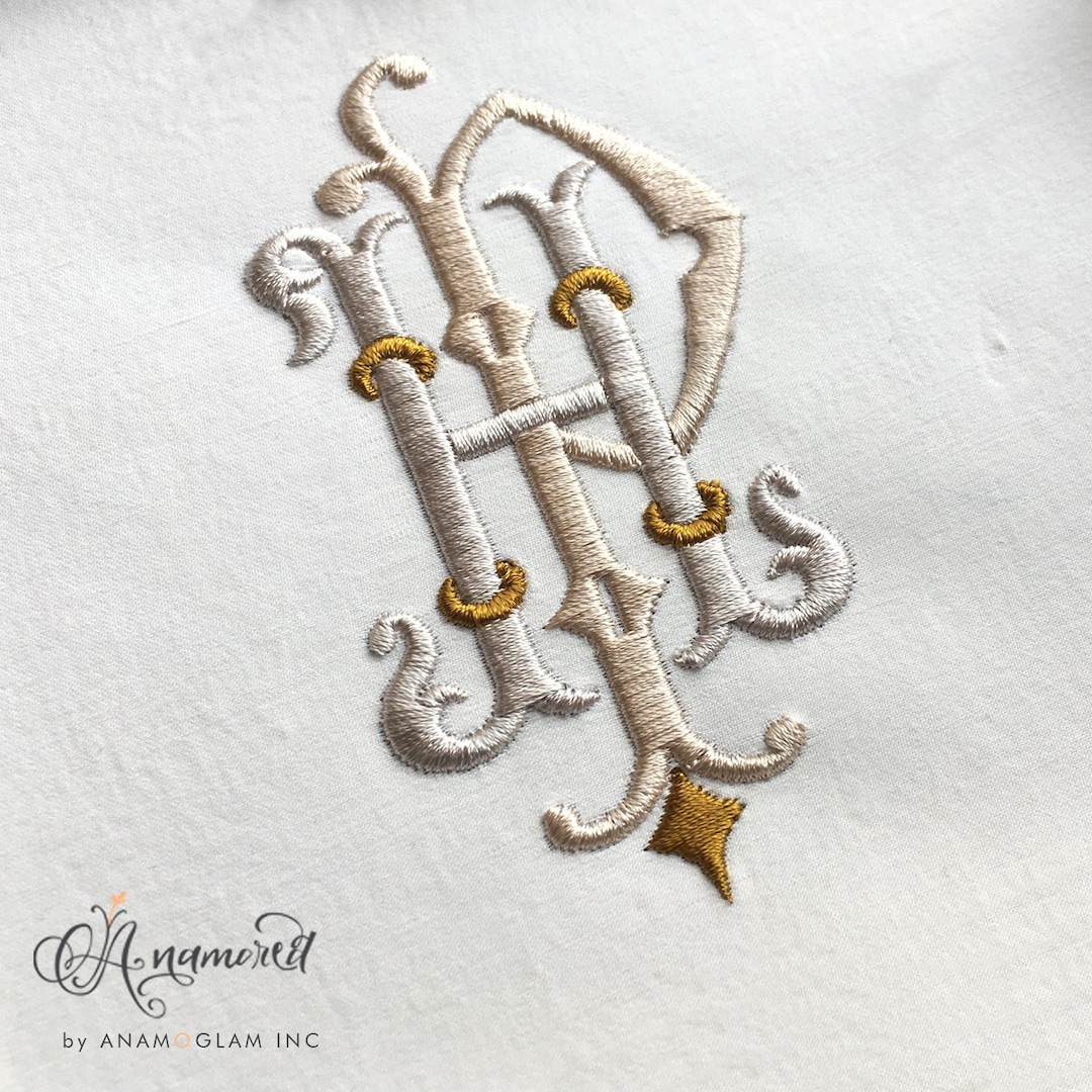 Interlocking H and P Embroidery Monogram Design for Machine Embroidery ...