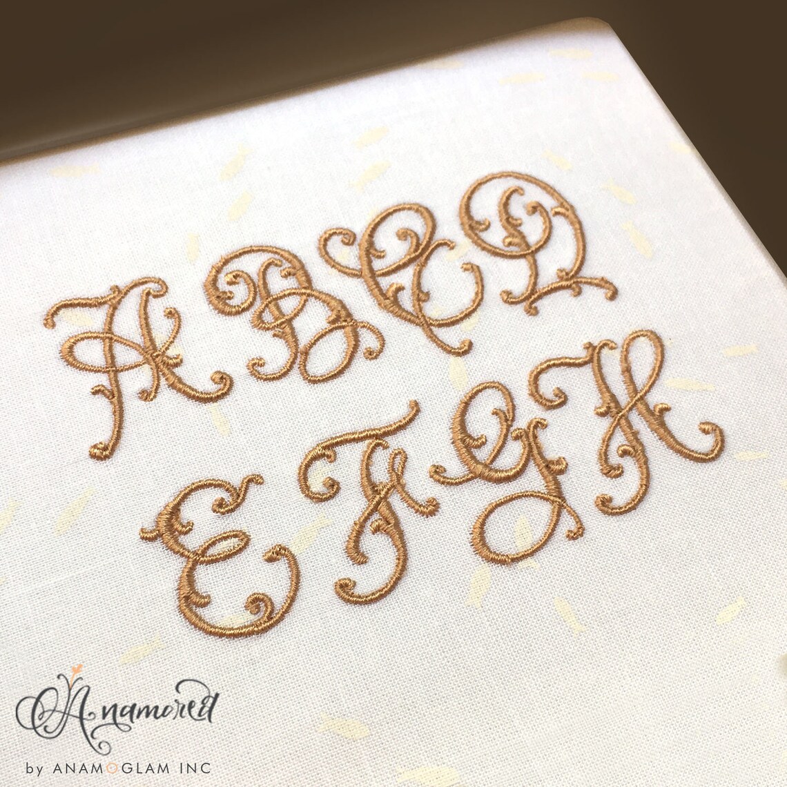 2 Sizes (small) Ella Lorraine Vintage Damask Monogram, Machine ...