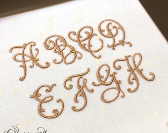 2 Sizes small Ella Lorraine Vintage Damask Monogram Machine - Etsy